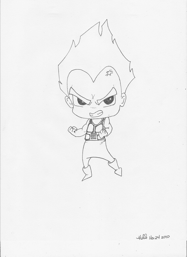 Chibi Vegeta With Saiyan Armor Drawing by Crochetamommy - DragoArt