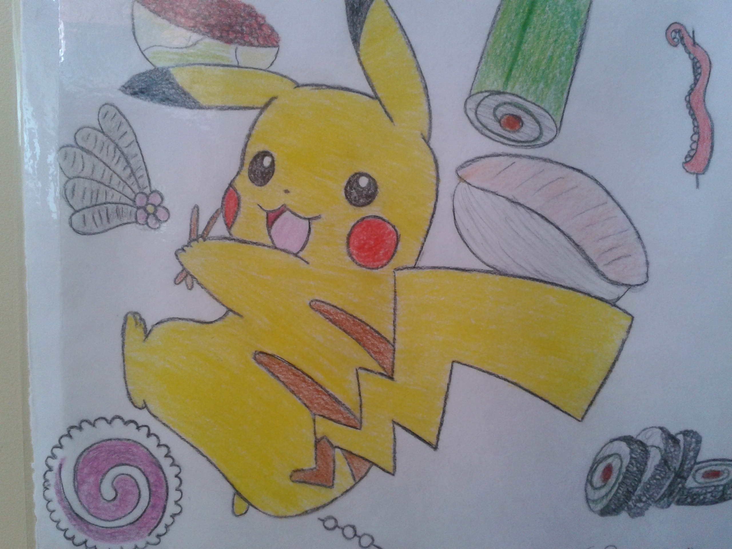 Sushi Time With Pikachu Drawing by markipie750 - DragoArt