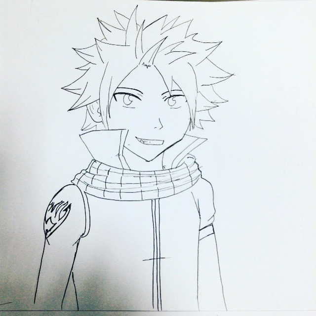 Natsu Dragoneel Line Art Drawing by eeyore1998 - DragoArt