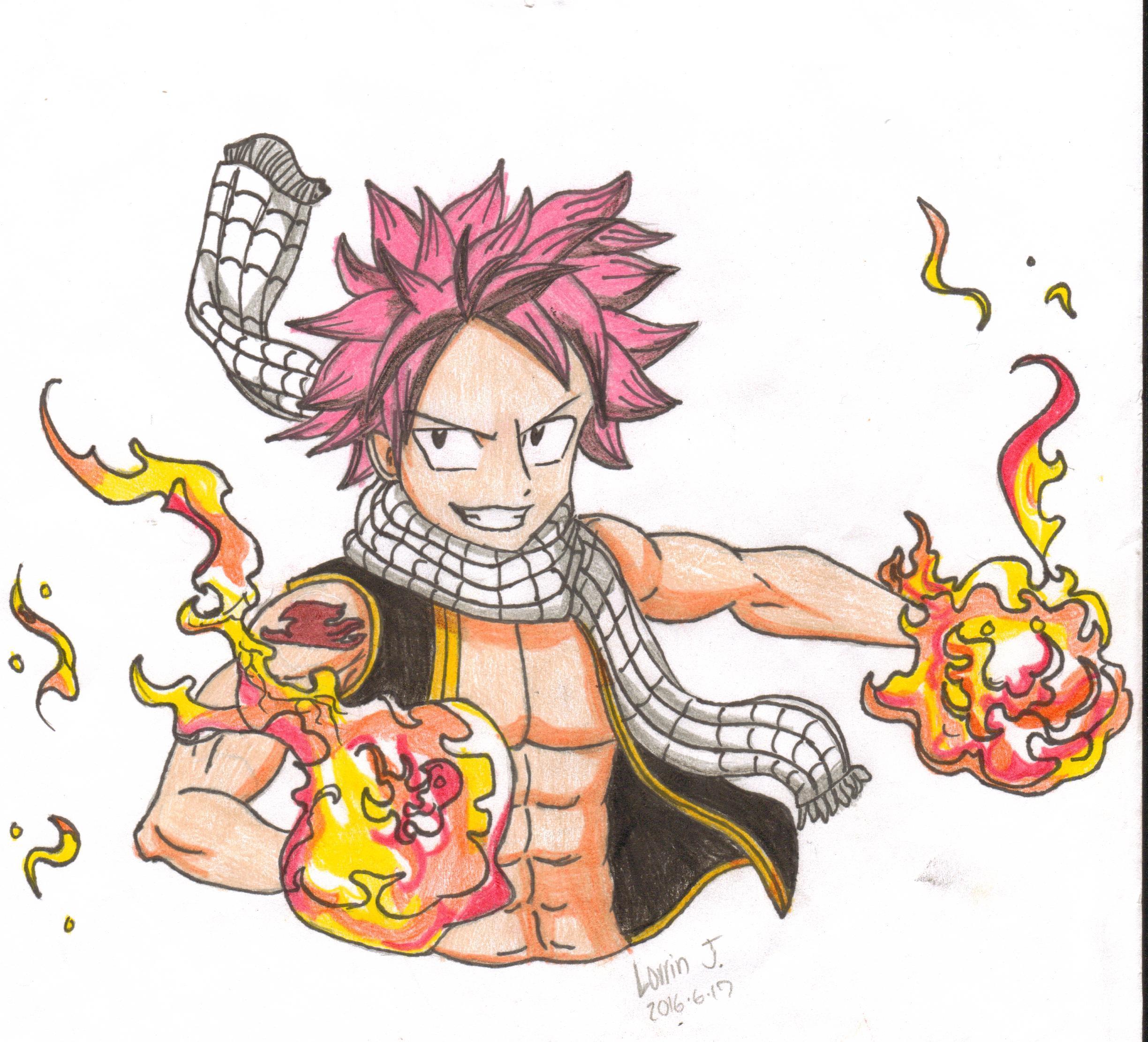 Natsu Dragneel Drawing With Fire