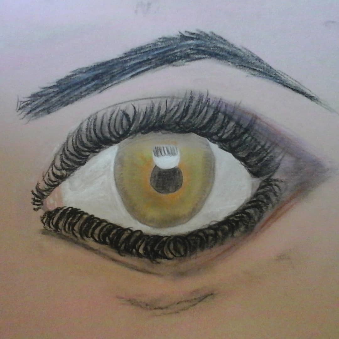 Eye On Toned Paper Drawing by artswallower - DragoArt