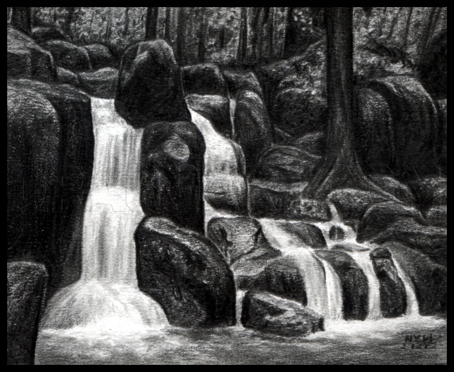 How To Draw Waterfalls Realistic Waterfall Step By Step Drawing 