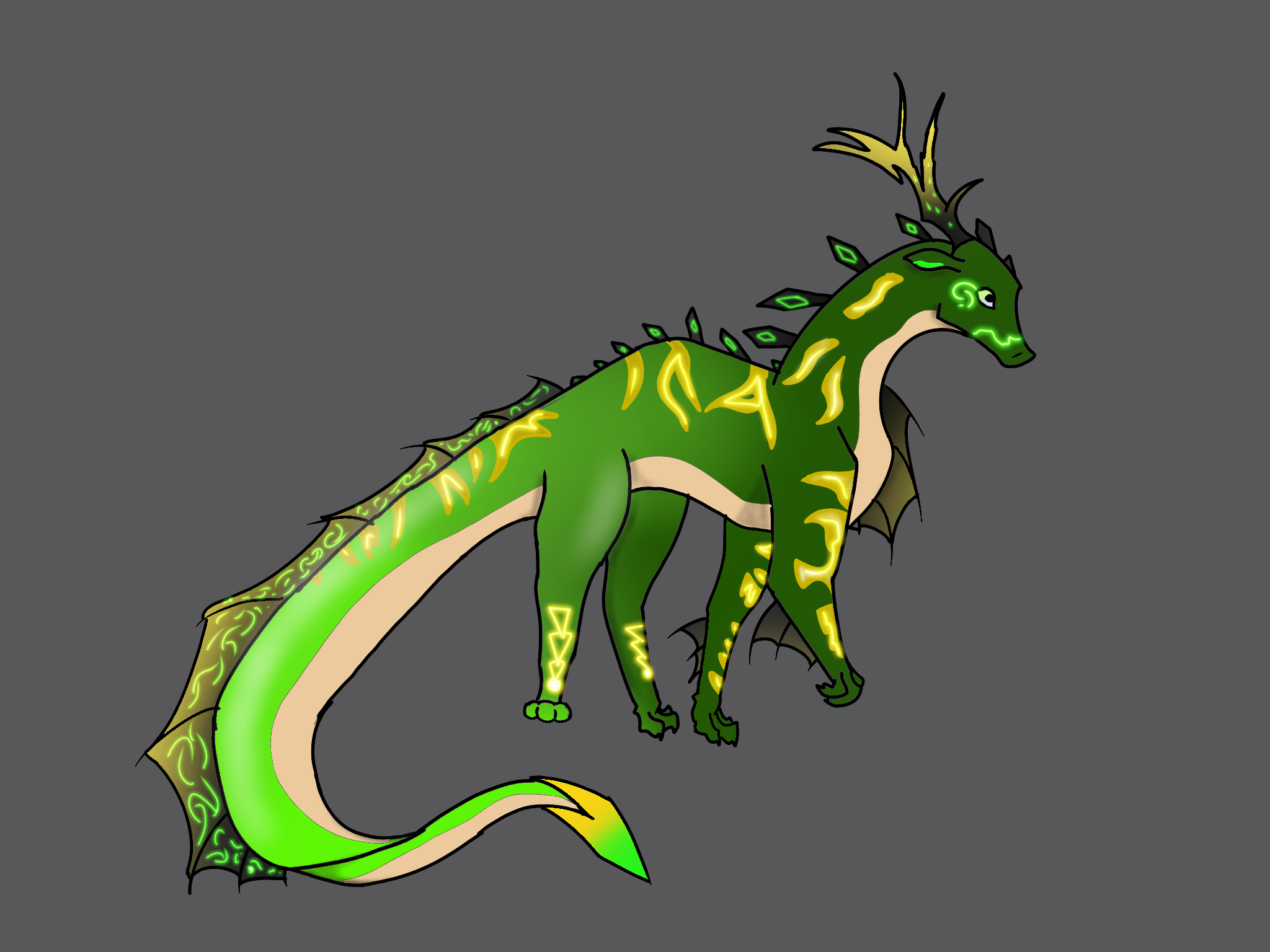 Fantasy Animal Green Drawing by Niffler_Claw - DragoArt
