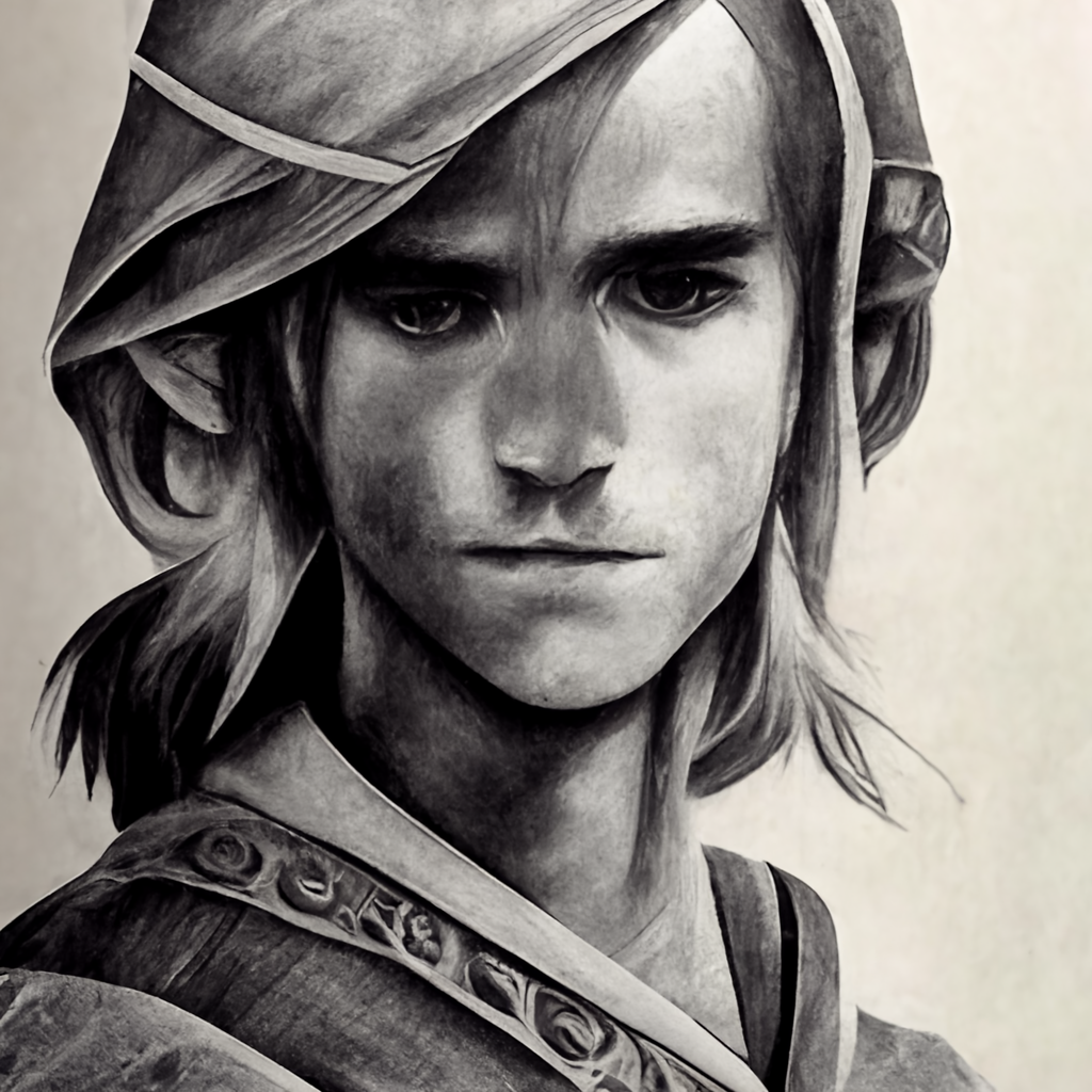 Human Link Sketch From The Legend Of Zelda Artwork Drawing by orbitmonk ...