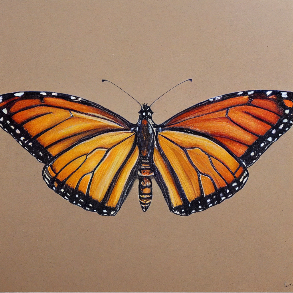 Realistic Monarch Butterfly Drawing by orbitmonk - DragoArt