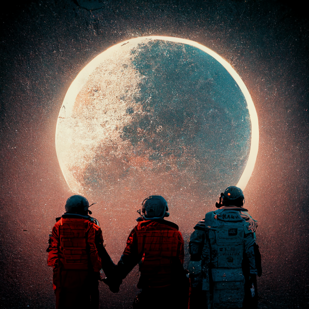 Three Musketeer Astronauts Digital Art Drawing by orbitmonk - DragoArt