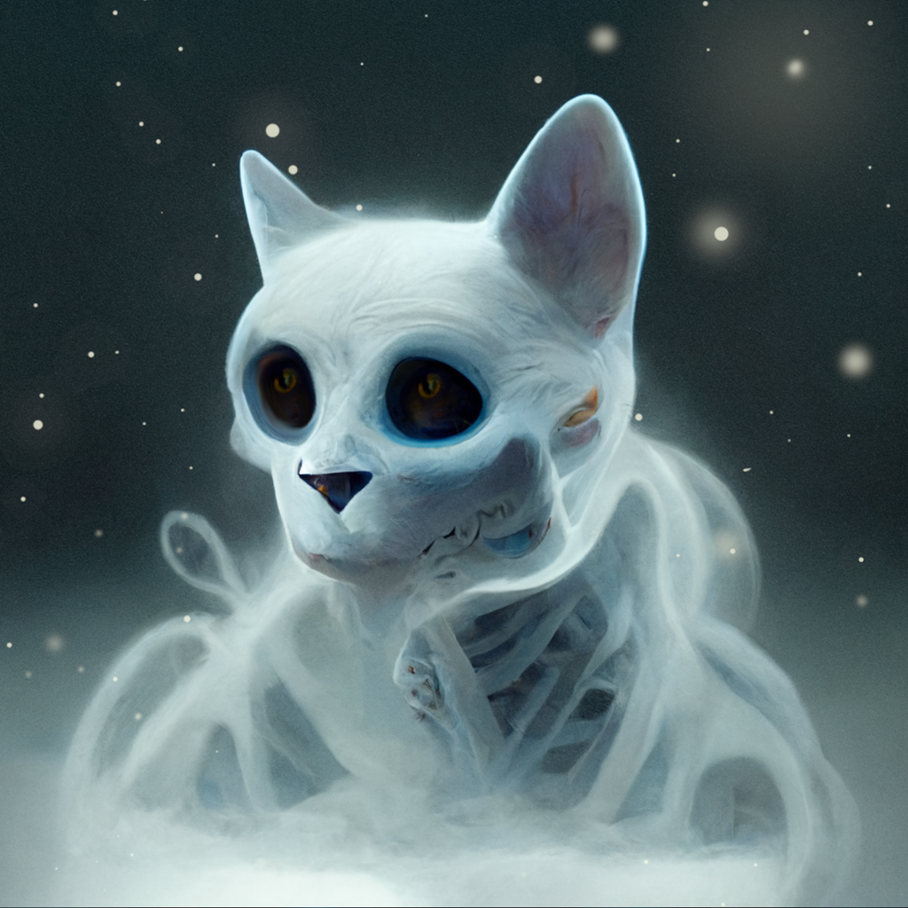 Ghost Kitty Halloween Drawing by orbitmonk - DragoArt
