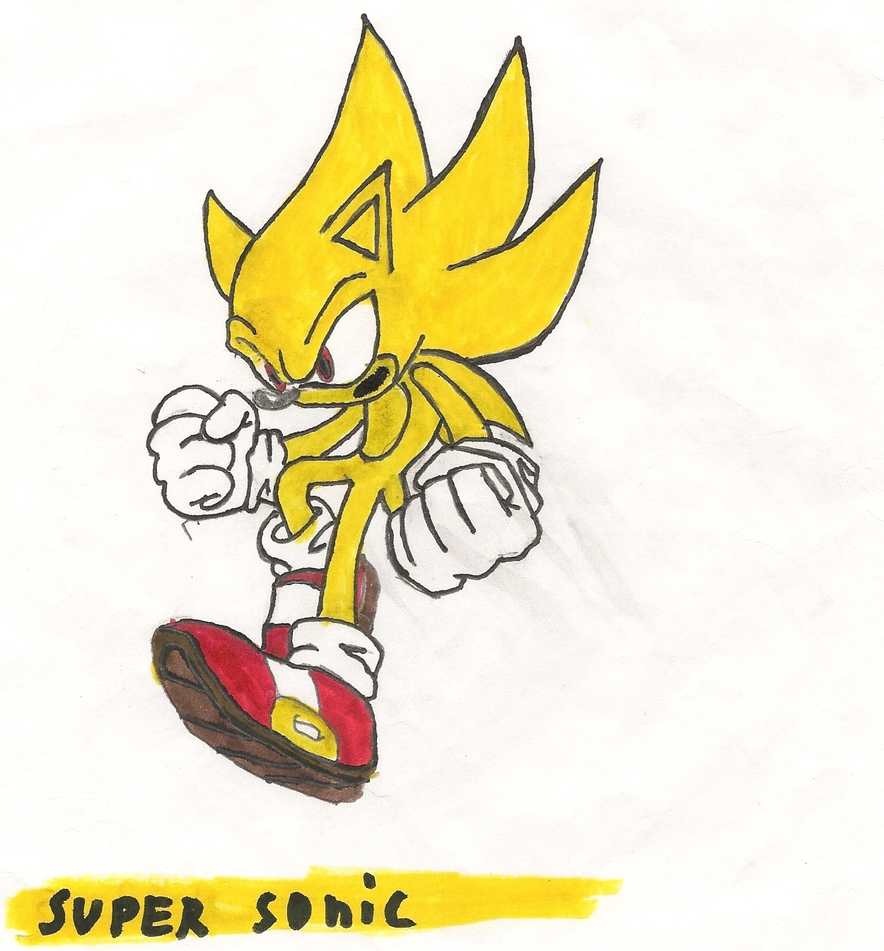 Super Sonic Drawing by combatwolf987 - DragoArt