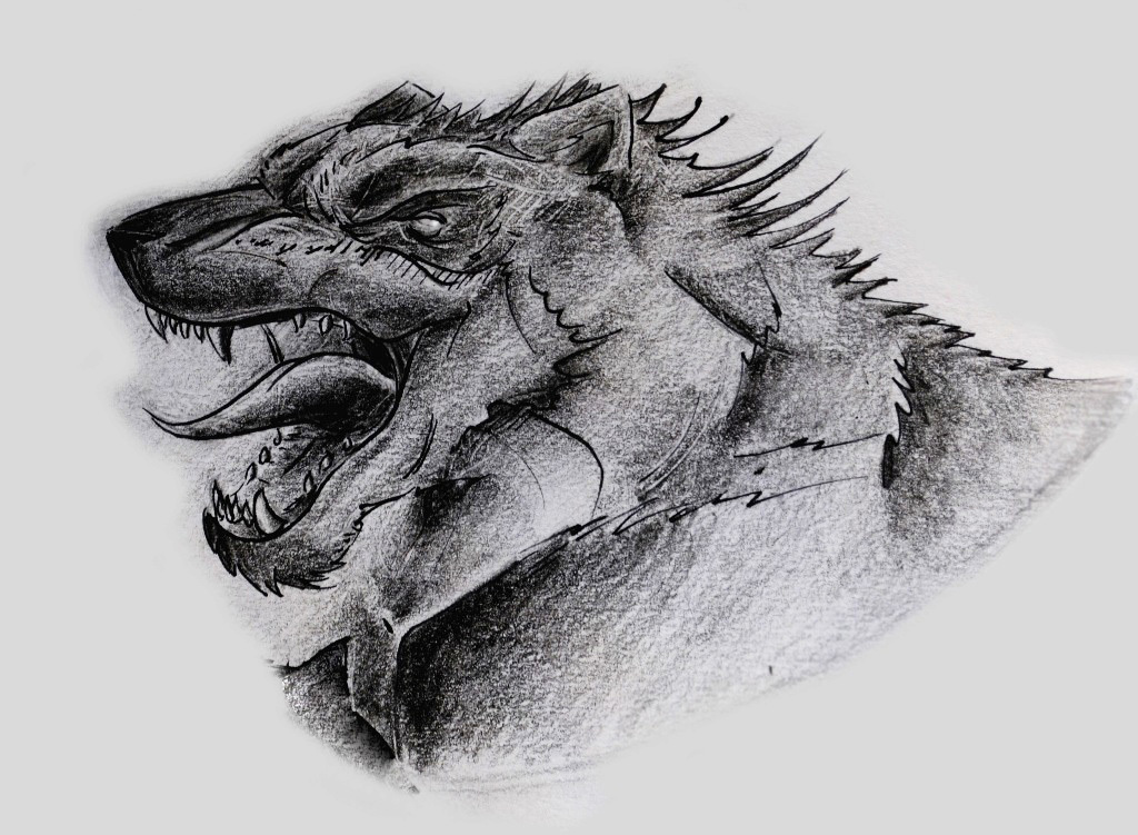 Werewolf Head Drawing by Jrbart - DragoArt