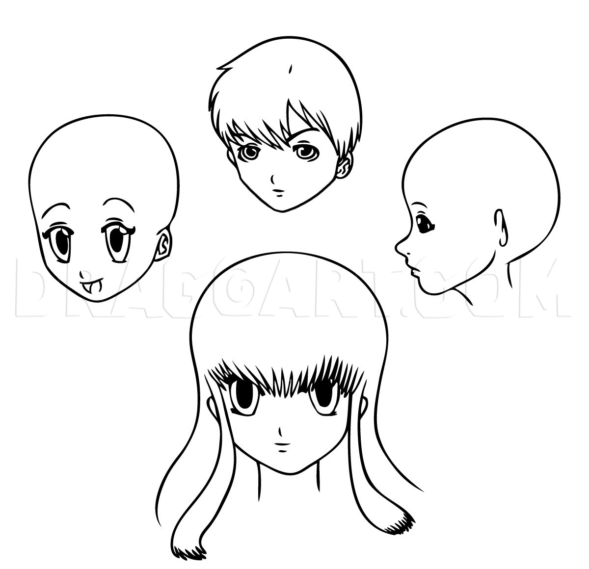 How To Draw Anime Heads Step By Step Drawing Guide By Dawn Images And