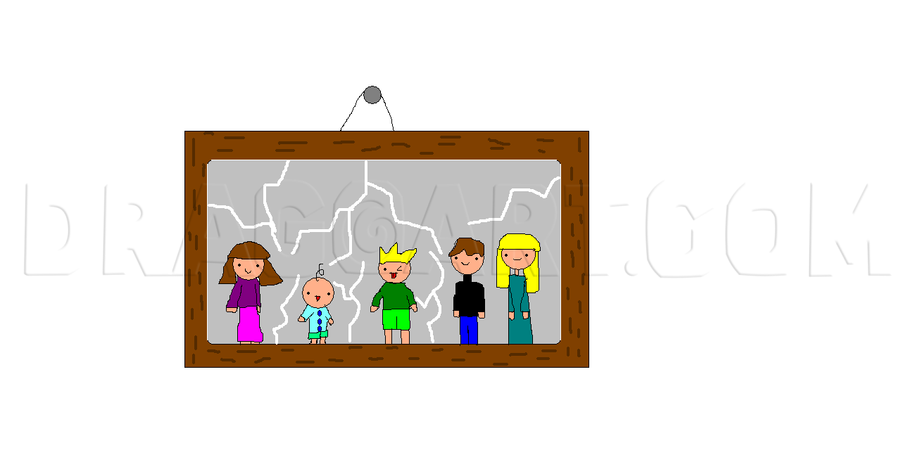 How To Draw A Cracked Family Portrait, Step by Step, Drawing Guide, by ...