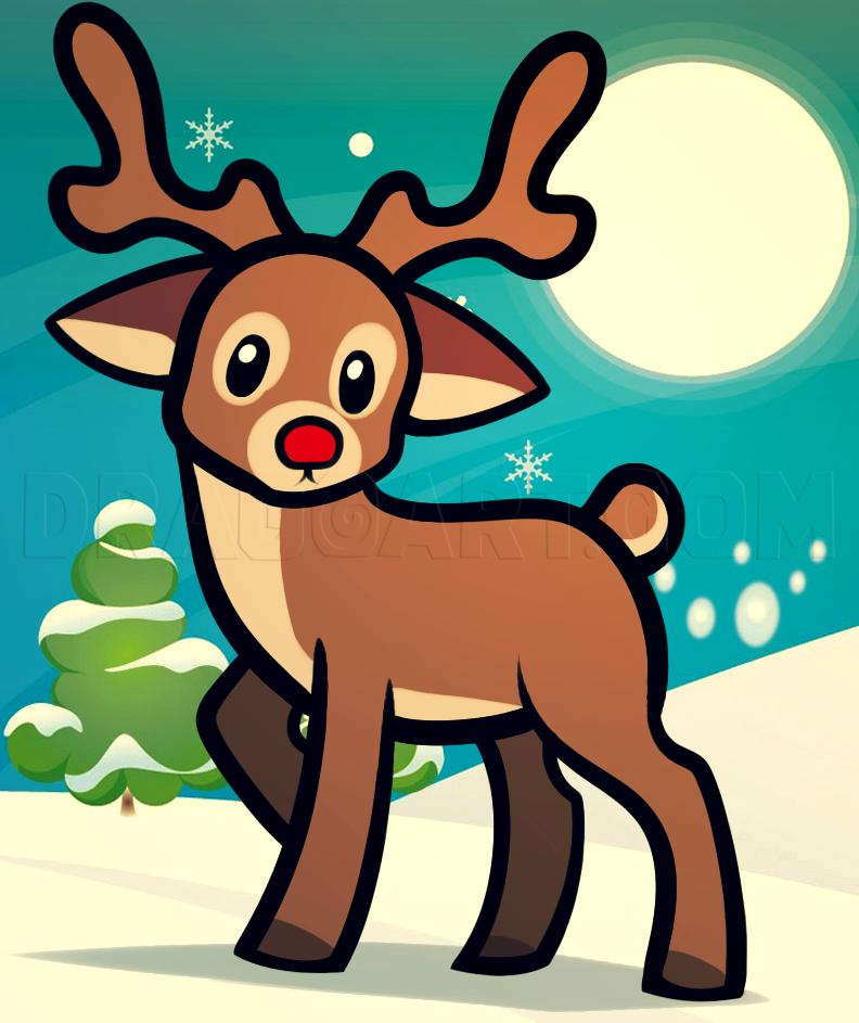 How To Draw A Reindeer For Kids By Dawn Dragoart