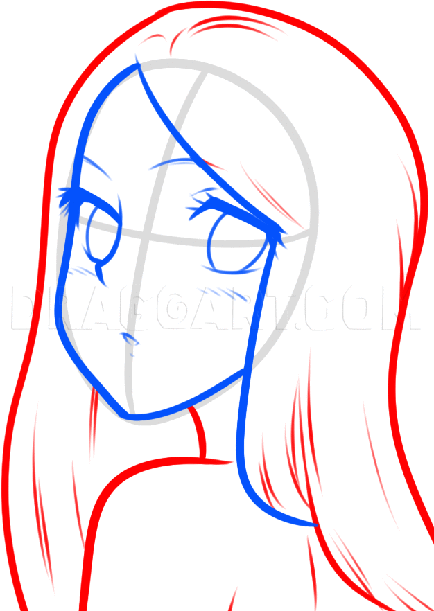 How To Draw A Simple Anime Girl By Dawn Dragoart