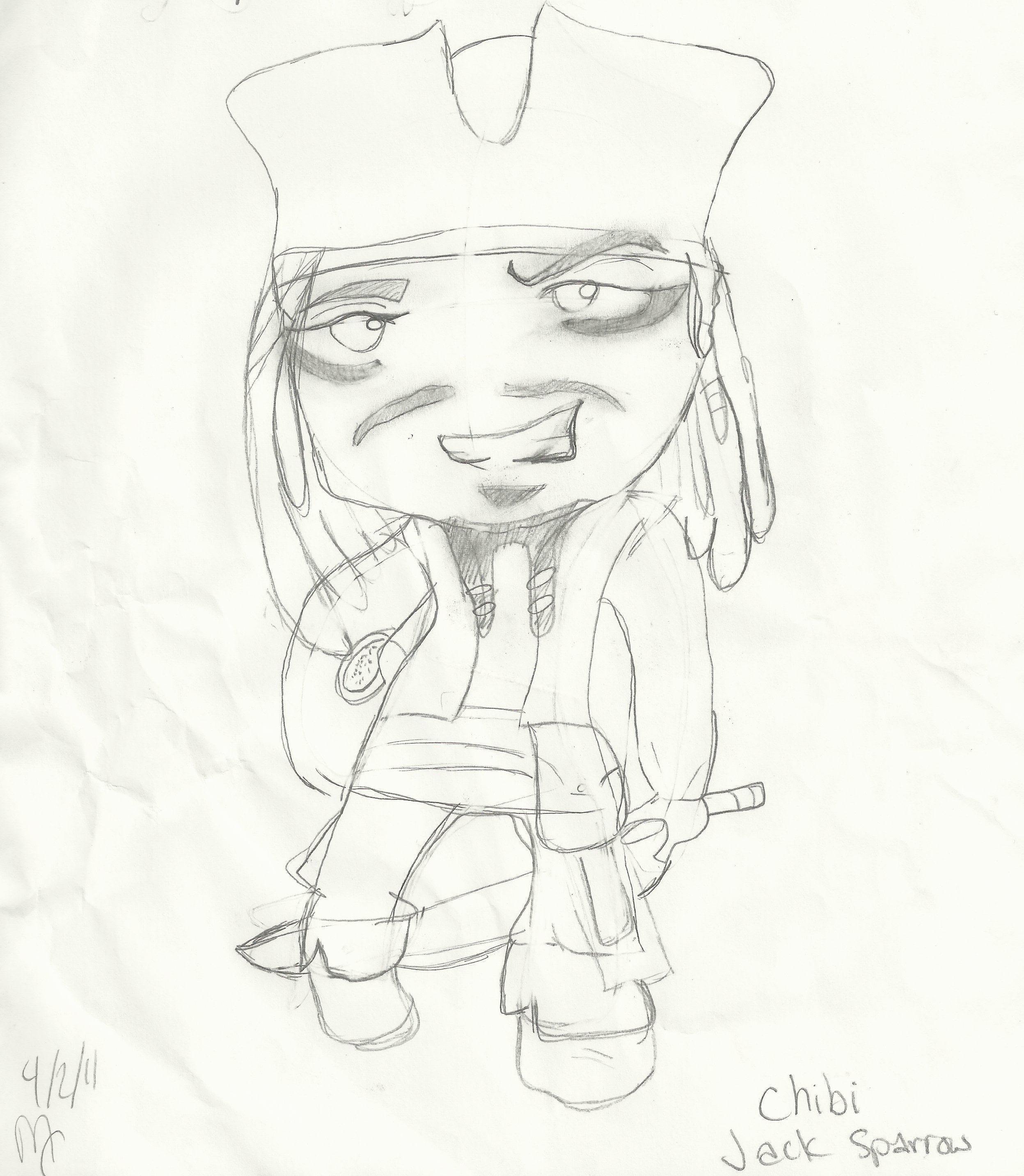 Chibi Jack Sparrow Drawing by CountryQueen - DragoArt