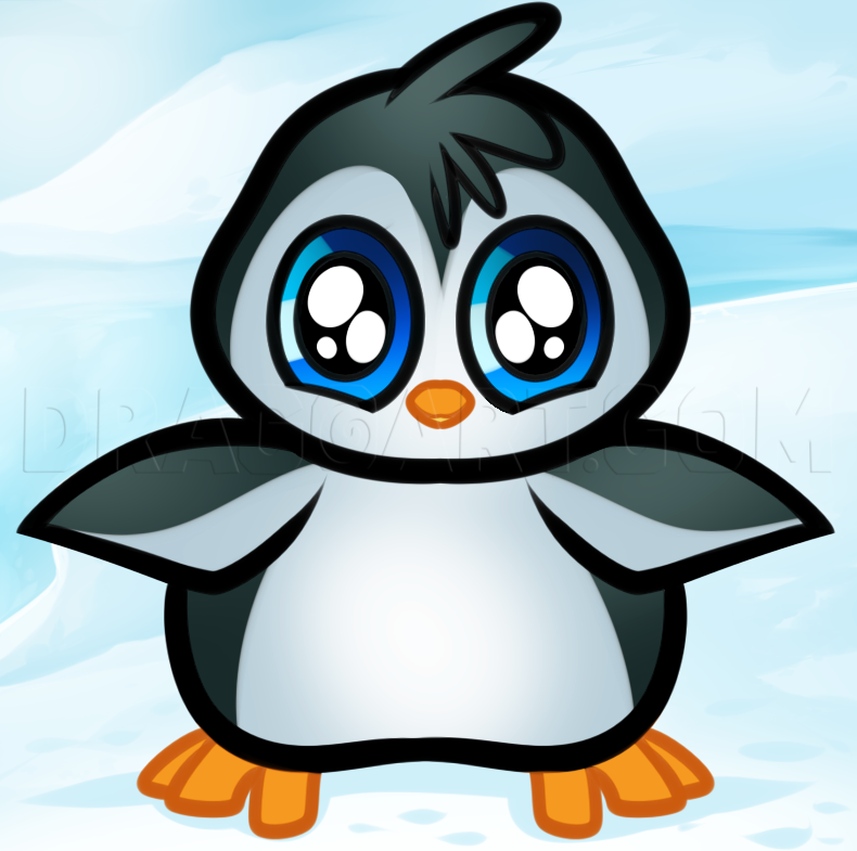  How To Draw A Baby Penguin Step By Step Drawing Guide By Dawn DragoArt