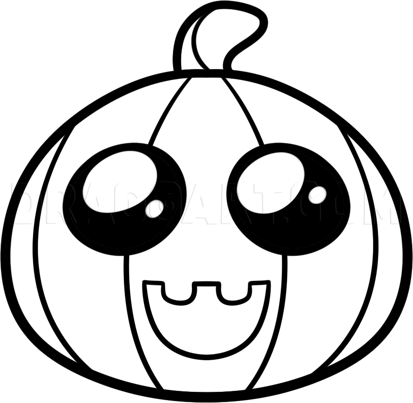 How To Draw A Cute Pumpkin Step By Step Drawing Guide By Dawn DragoArt