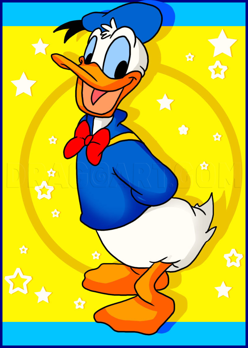 How To Draw Donald Duck Step By Step Drawing Guide By Dawn DragoArt