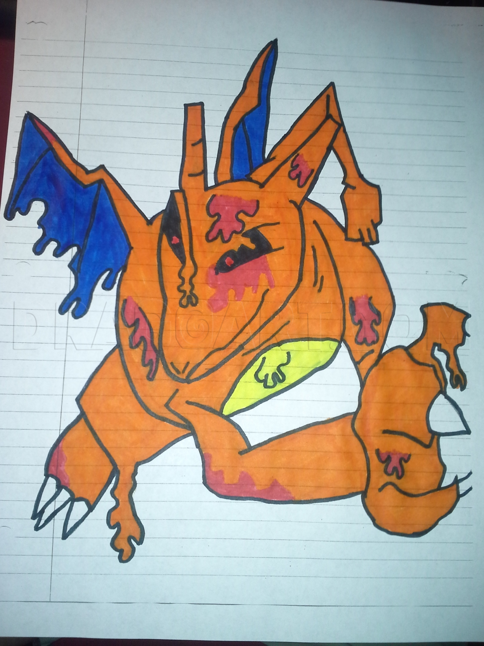 How To Draw A Melted Charazard, Step by Step, Drawing Guide, by Colonel ...