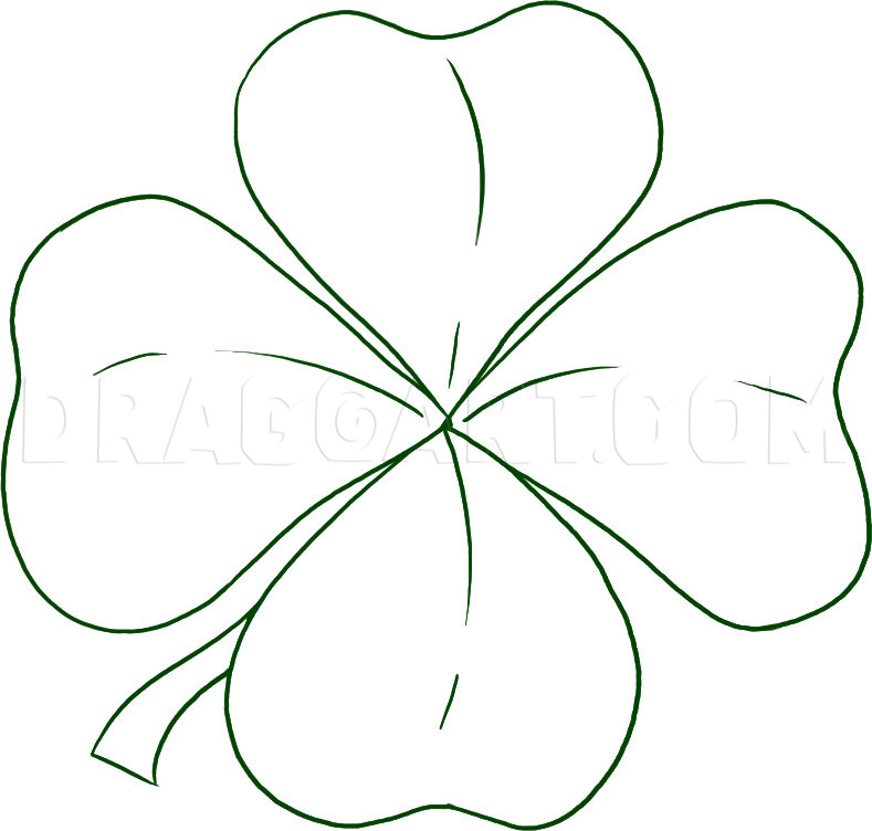 How To Draw A Clover Step By Step Drawing Guide By Dawn DragoArt