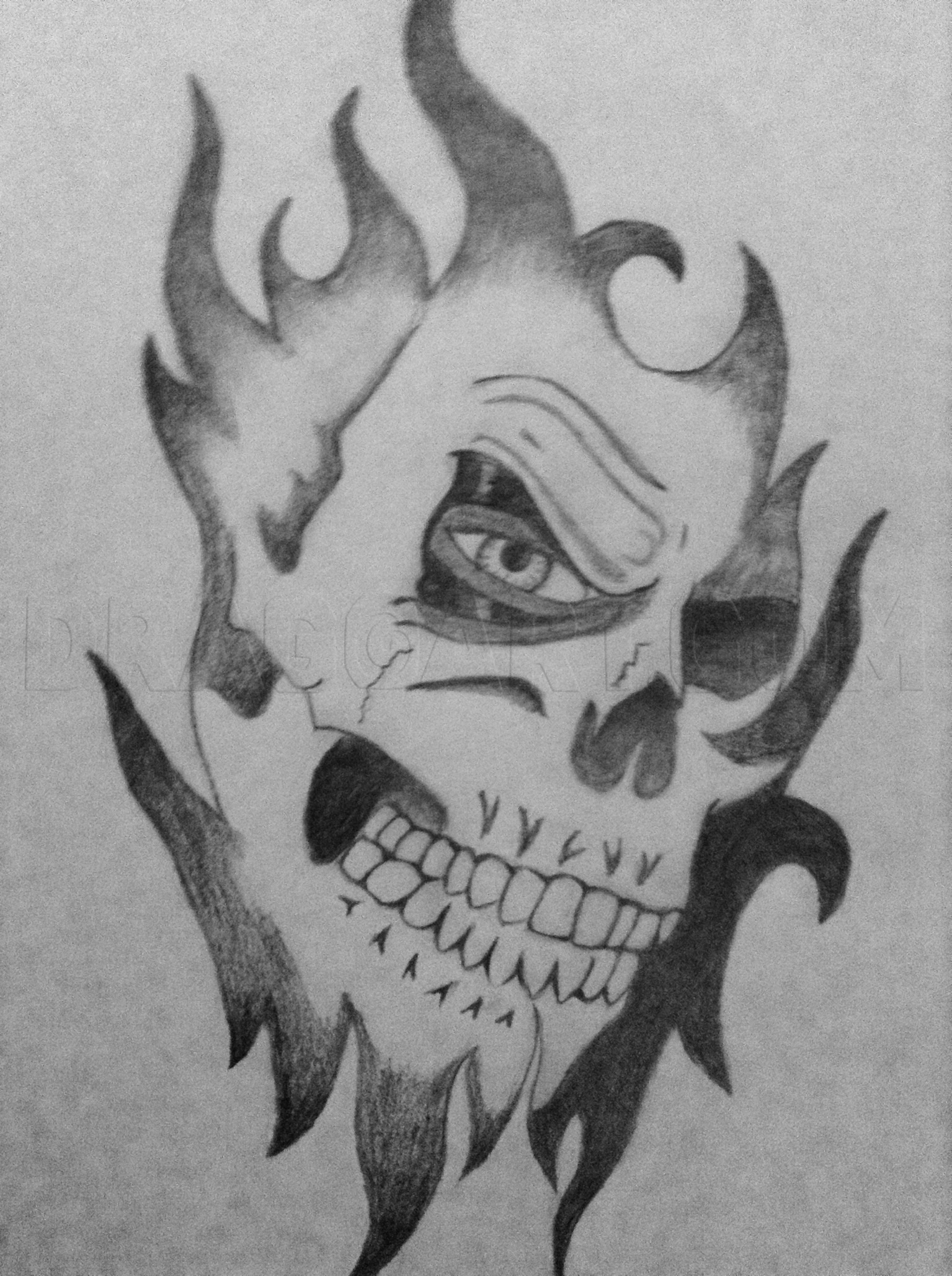 How To Draw An Awesome Skull Step By Step Drawing Guide By 