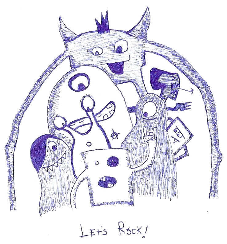 More Moshing Monsters Drawing by AceOfVentura - DragoArt