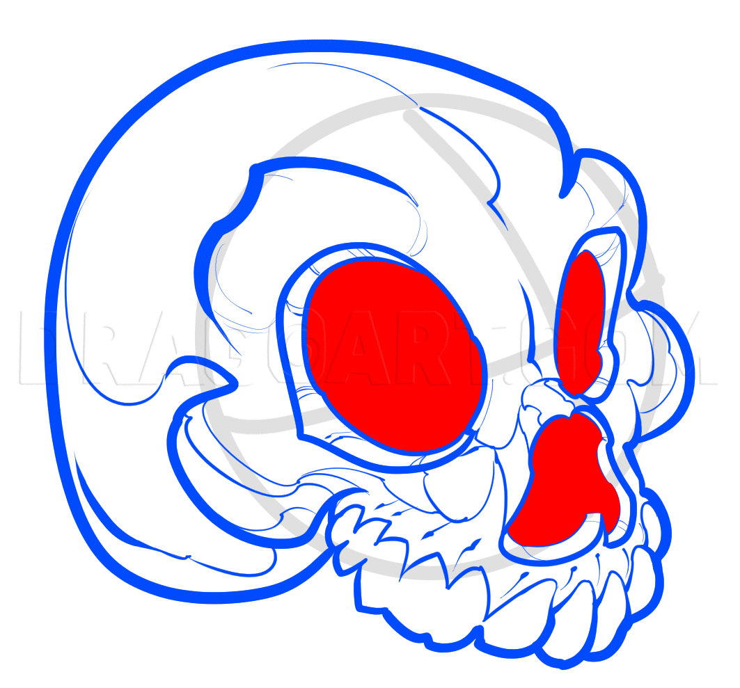How To Draw A Skeleton Head Step By Step Drawing Guide By Dawn 