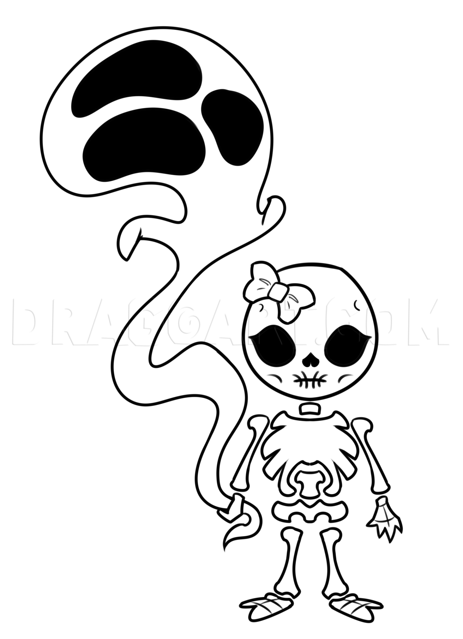 Continuous One Line Skeleton Drawing Outline Vector Art 57 OFF