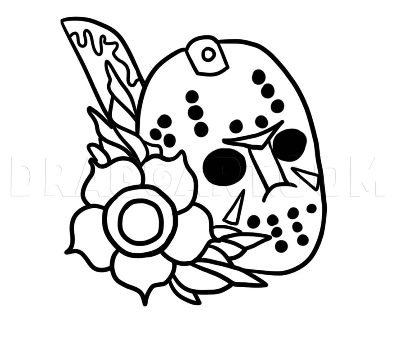 How To Draw Jason Mask How To Draw Jason Mask