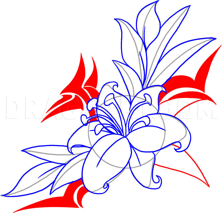 How To Draw A Flower Tattoo Step By Step Drawing Guide By Dawn