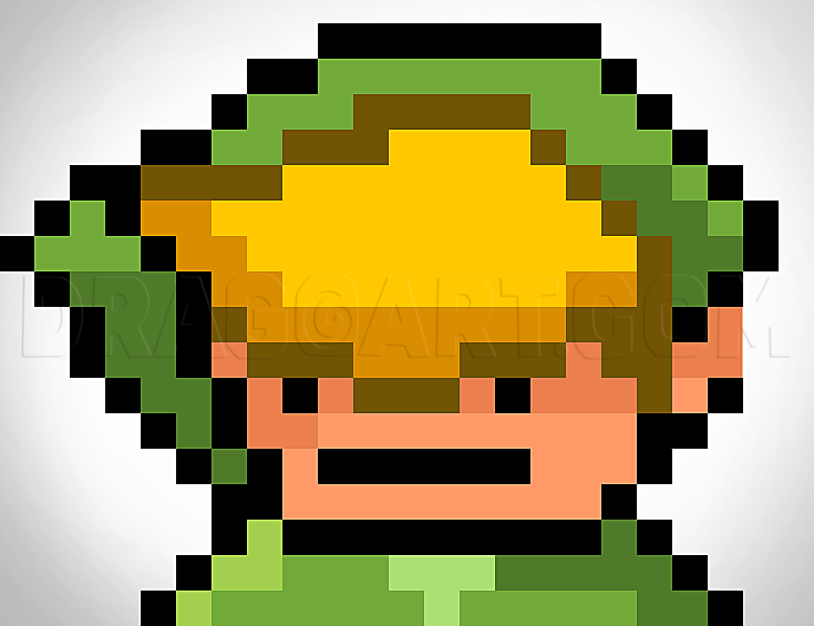 How To Draw Pixel Link, Step by Step, Drawing Guide, by Dawn - DragoArt