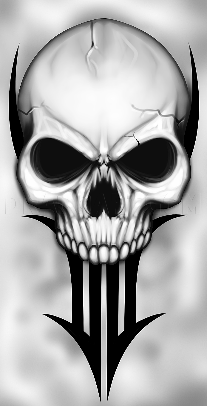 How To Draw A Traditional Skull Tattoo Step By Step Drawing Guide By 