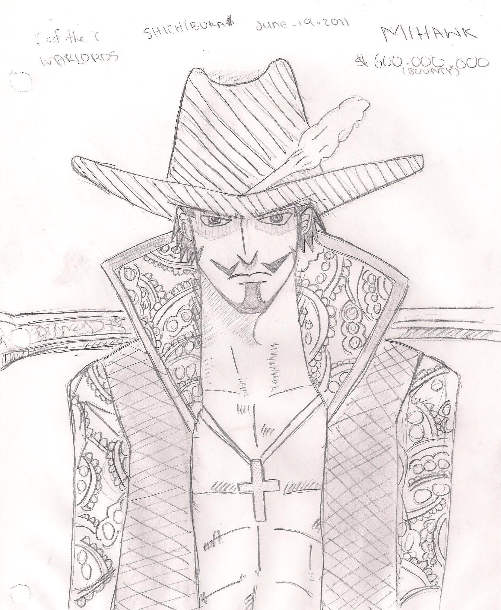 Mihawk, One Piece Drawing by onepieceTayyaba - DragoArt