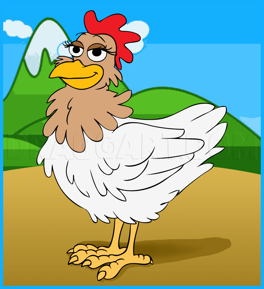How To Draw A Chicken By Dawn Dragoart