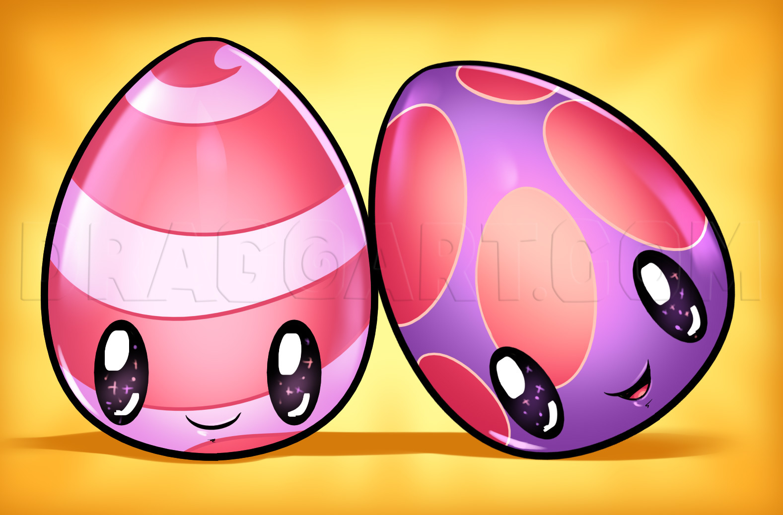 How To Draw Easy Easter Eggs Step By Step Drawing Guide By Dawn DragoArt