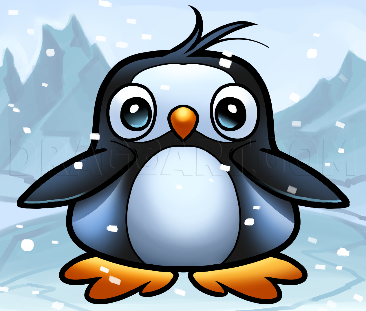 How To Draw A Simple Penguin Step By Step Drawing Guide By Dawn 