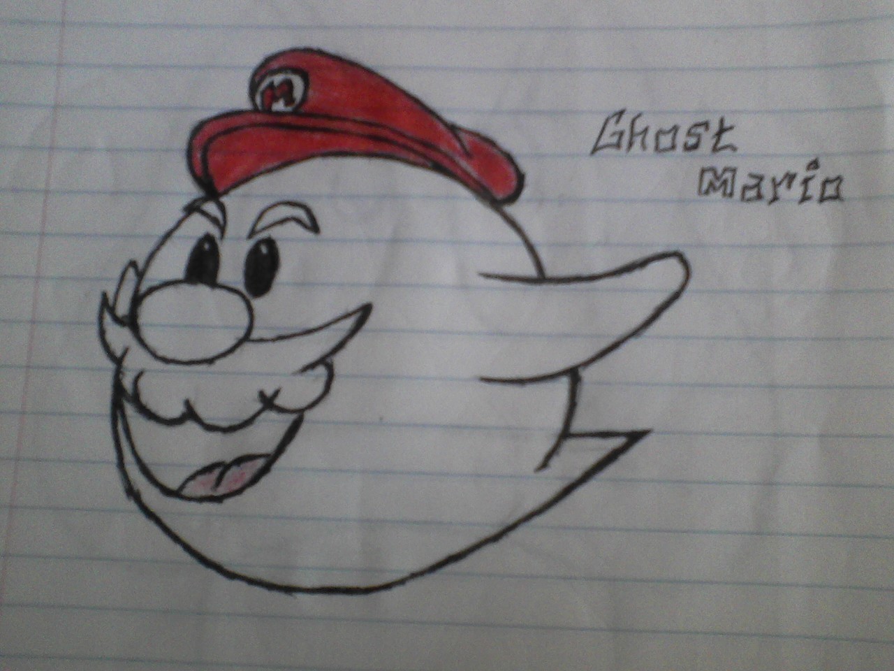 Ghost Mario Drawing by LionheartOC - DragoArt
