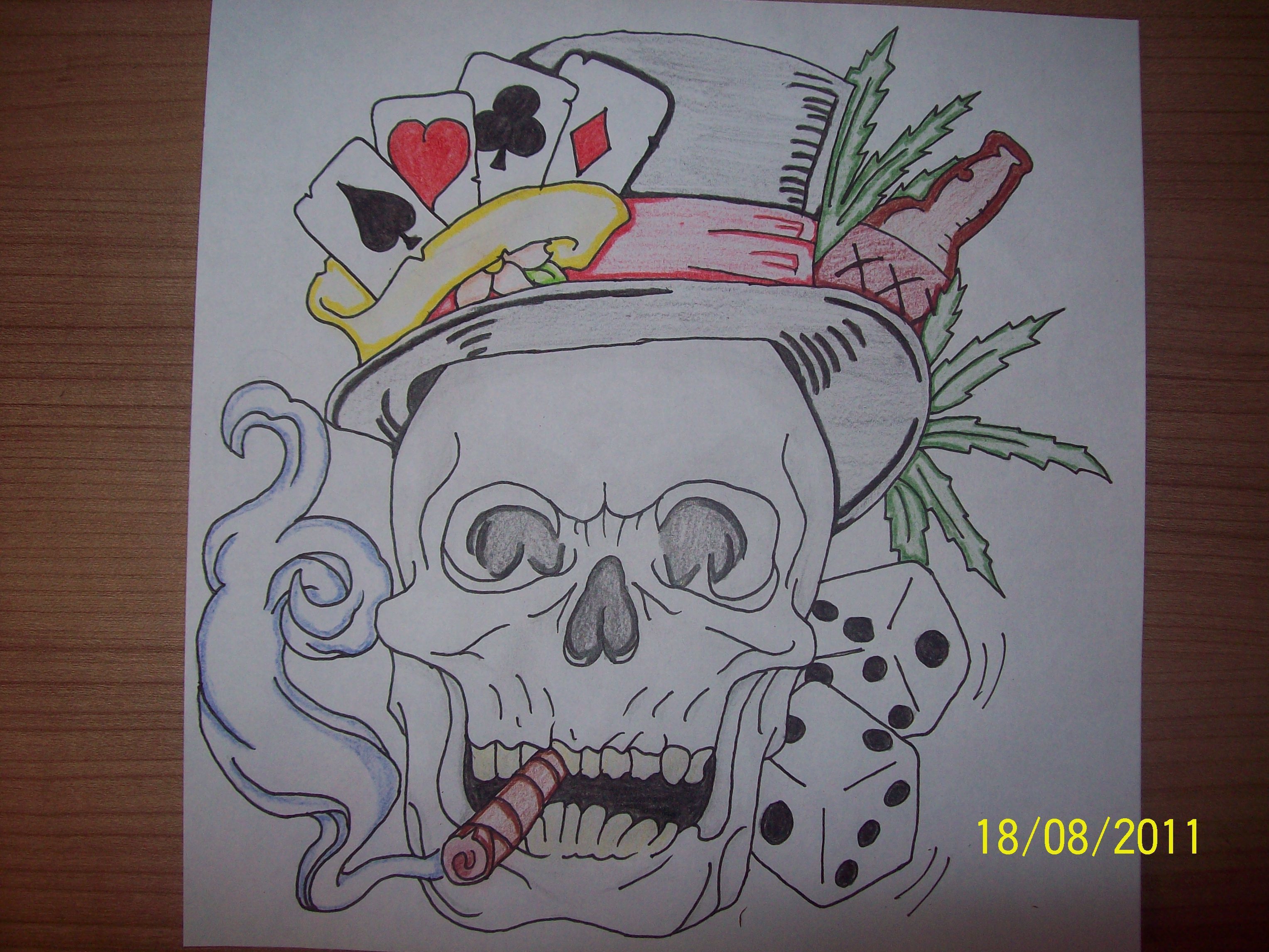 Gambling Skull Drawing by paffen112 - DragoArt
