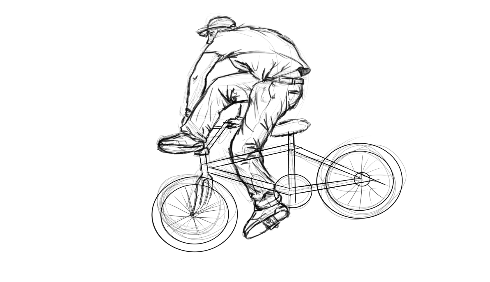 Biker Sketch Drawing by PetarMKD - DragoArt