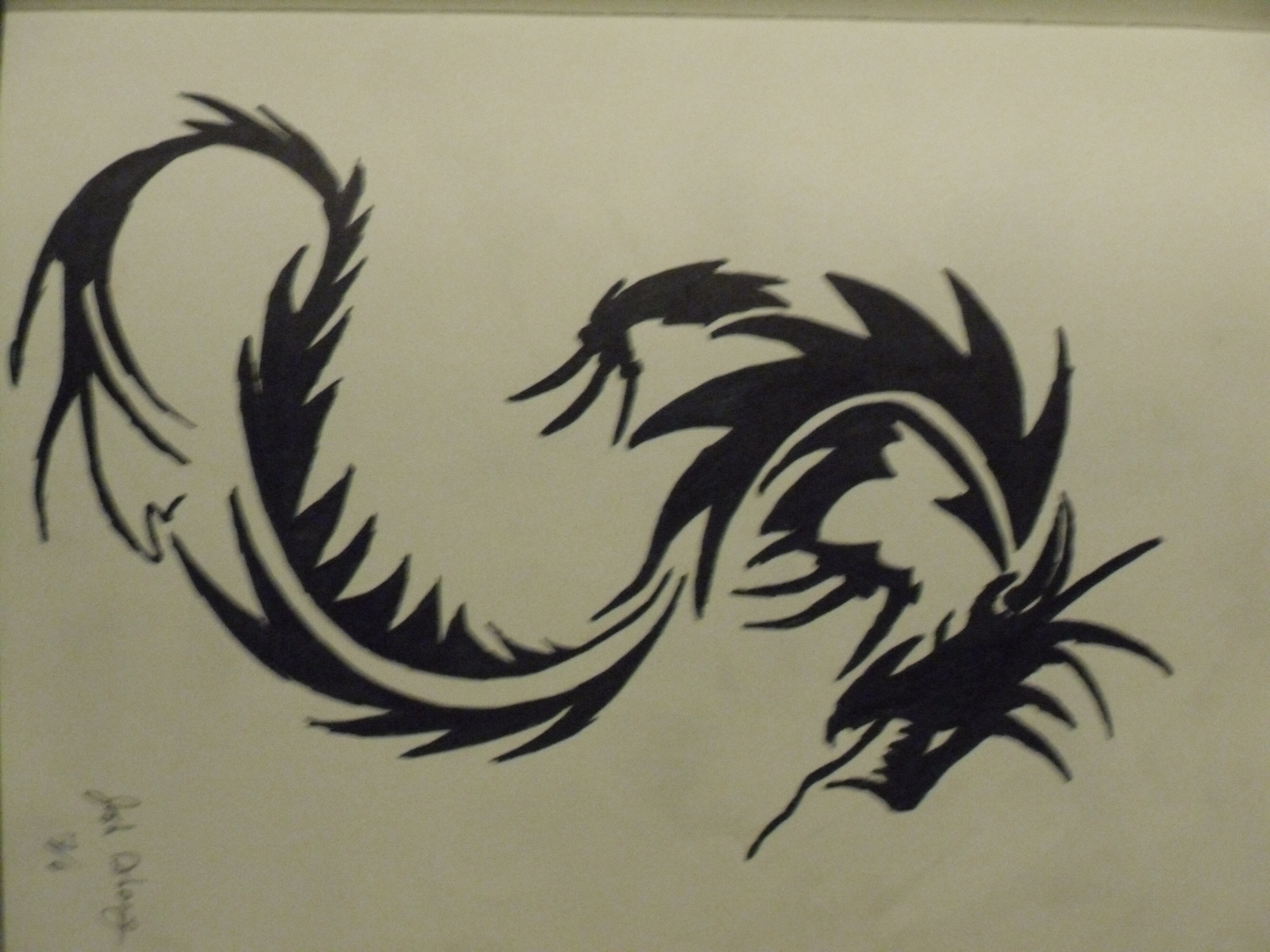 Tribal Dragon Drawing by Floyd - DragoArt