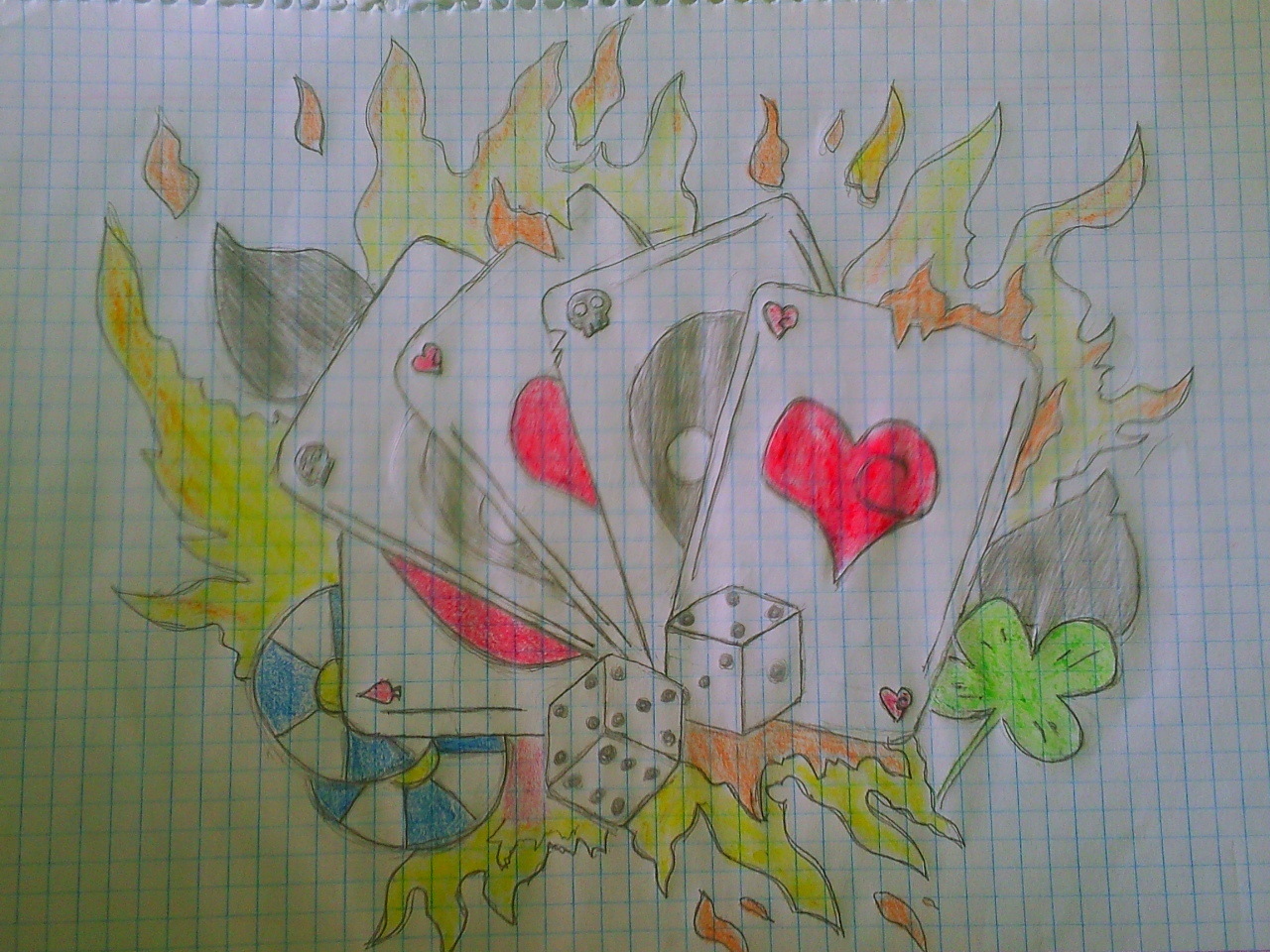 Casino Game Cards Drawing by eddyjkE - DragoArt