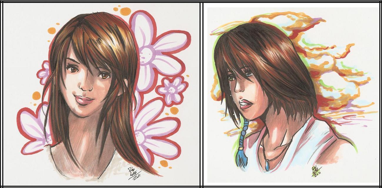 Ff Headsketches 01 Drawing by Paizy - DragoArt