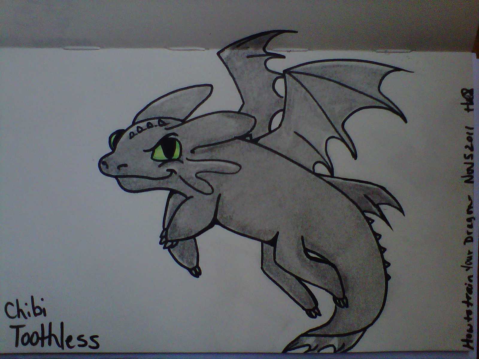 Chibi Toothless Drawing by Crochetamommy - DragoArt