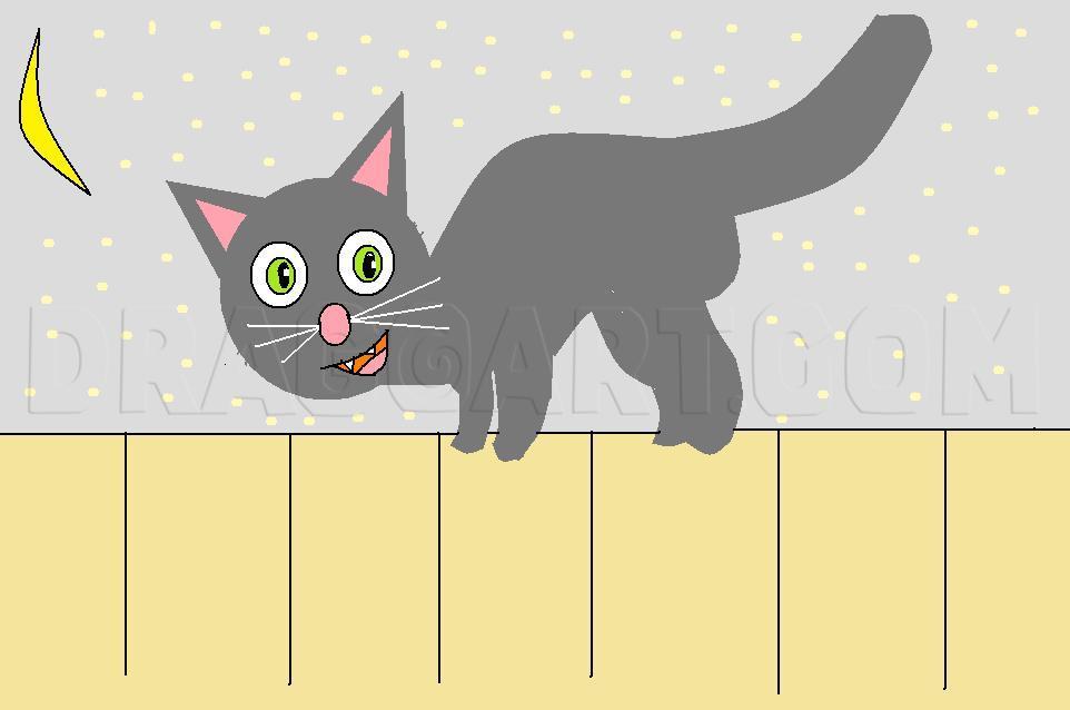 How To Draw A Cartoon Black Cat Step By Step Drawing Guide By Catimakittycat DragoArt