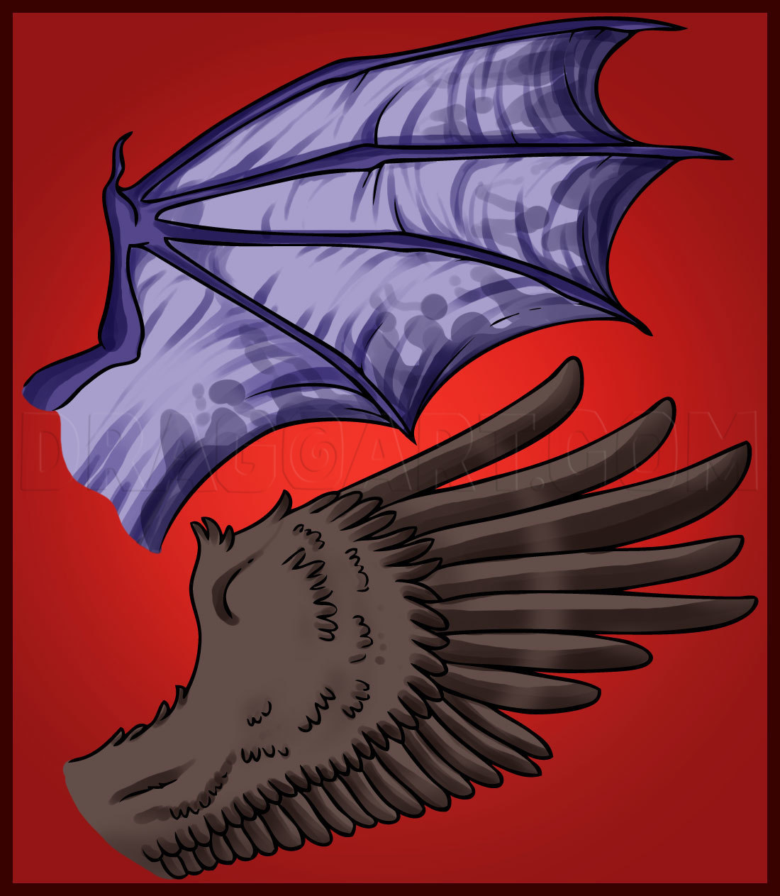 How To Draw Wings Step By Step Drawing Guide By Dawn DragoArt