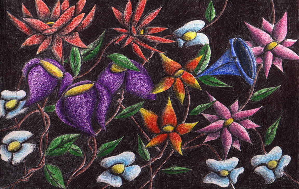 Fantasy Flowers Drawing by ozio89 - DragoArt