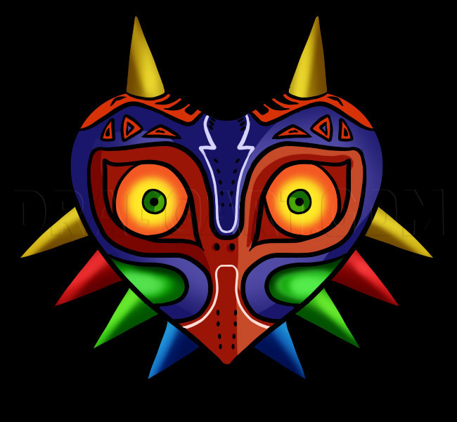 How To Draw Majoras Mask Step By Step Drawing Guide By Dawn DragoArt