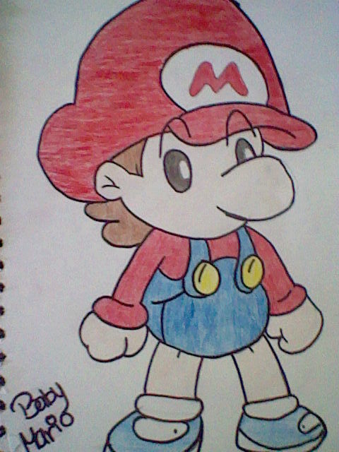 Baby Mario Drawing by PartyPoison - DragoArt