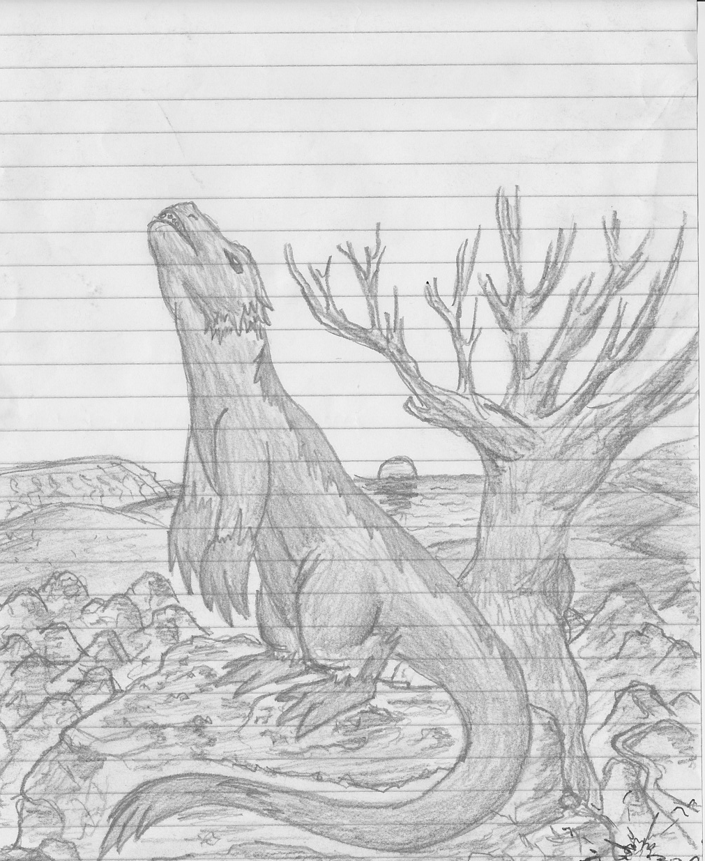 Fire Guardian Monster Creature Mongoose Thingy Drawing by RedArx - DragoArt