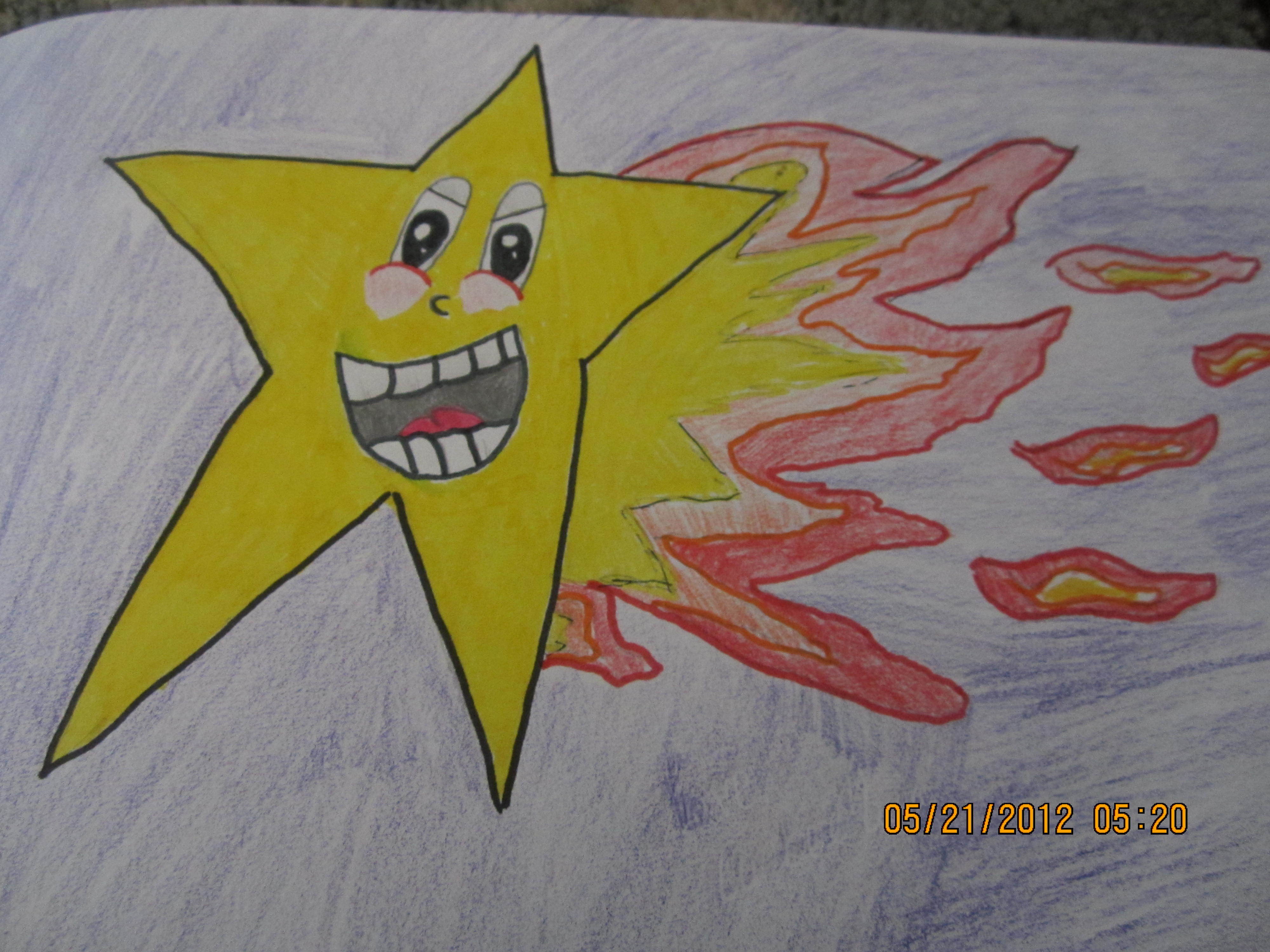 Fire Shooting Star Drawing by xDNeonSmilexD - DragoArt