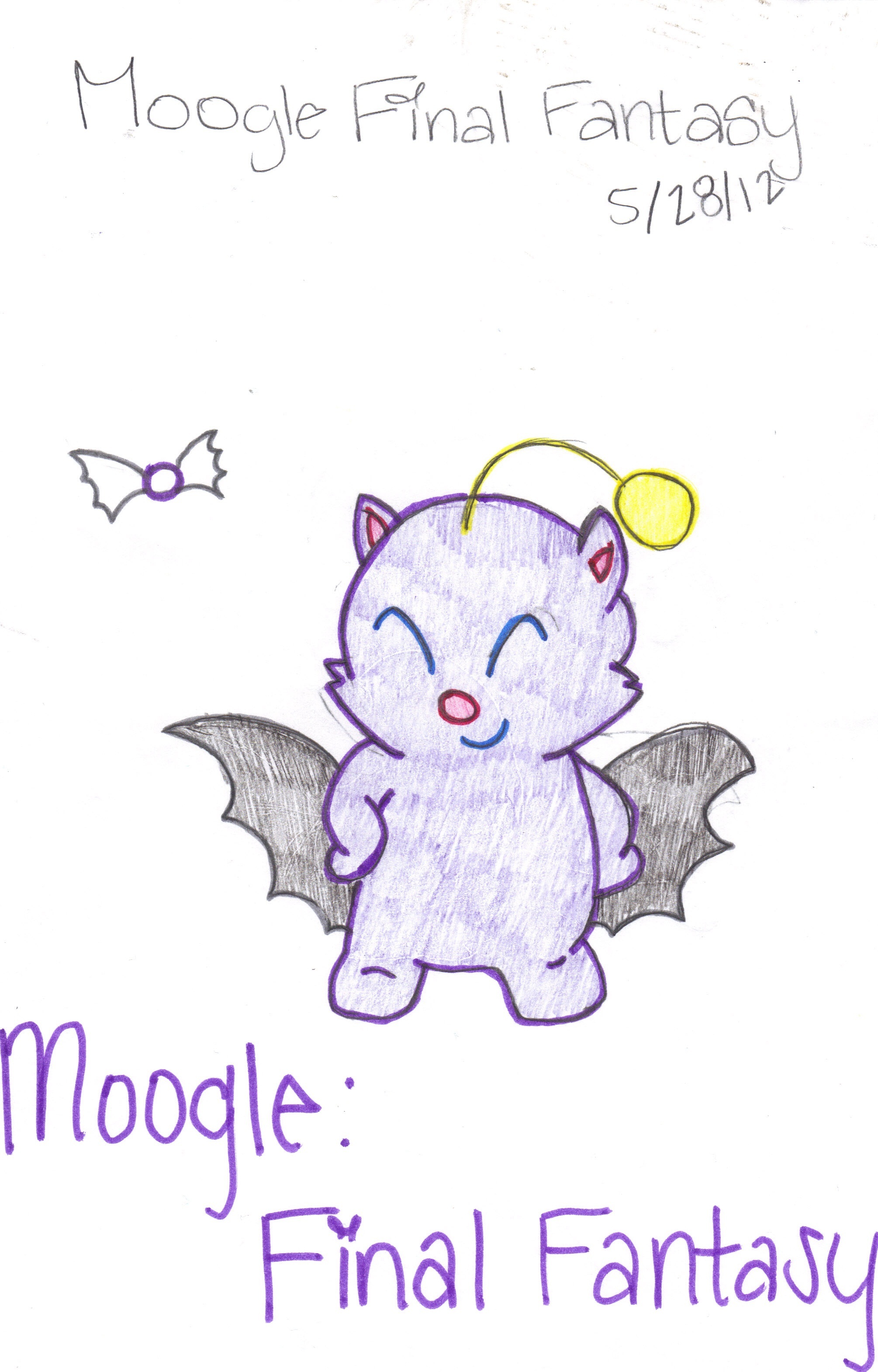 Moogle From Final Fantasy Drawing by Beyonceavrillavigne - DragoArt